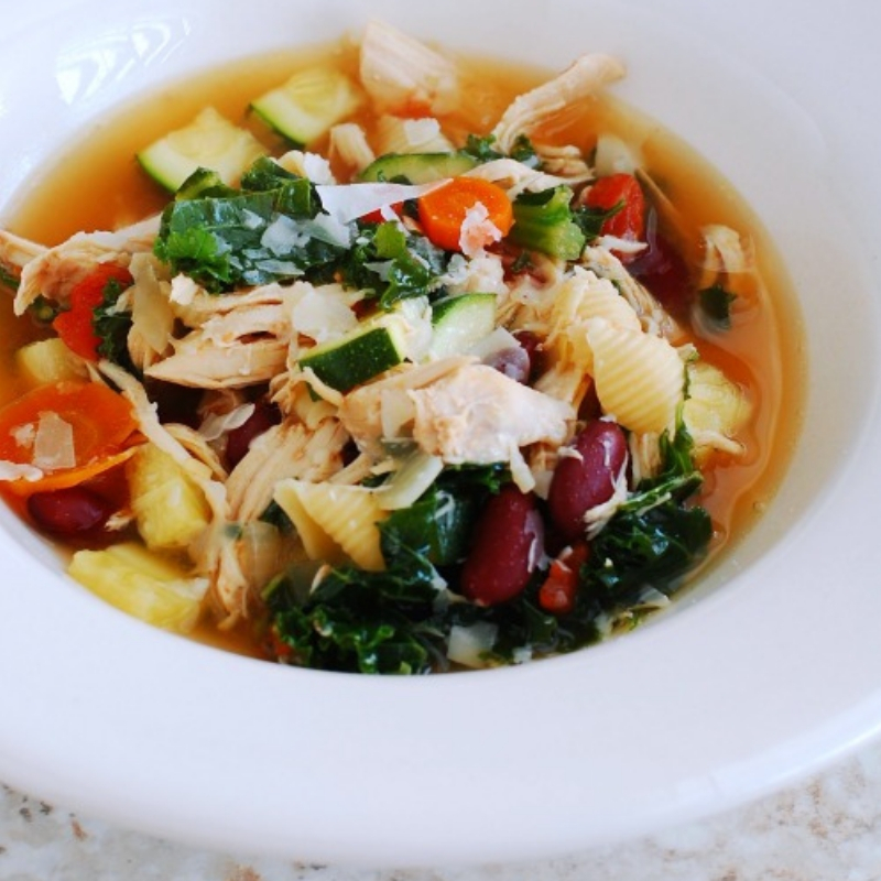 Hearty Instant Pot Chicken Minestrone Soup - Eat at Home